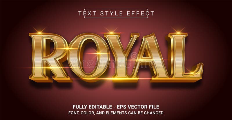 Golden Royal Text Style Effect. Editable Graphic Text Template Stock ...