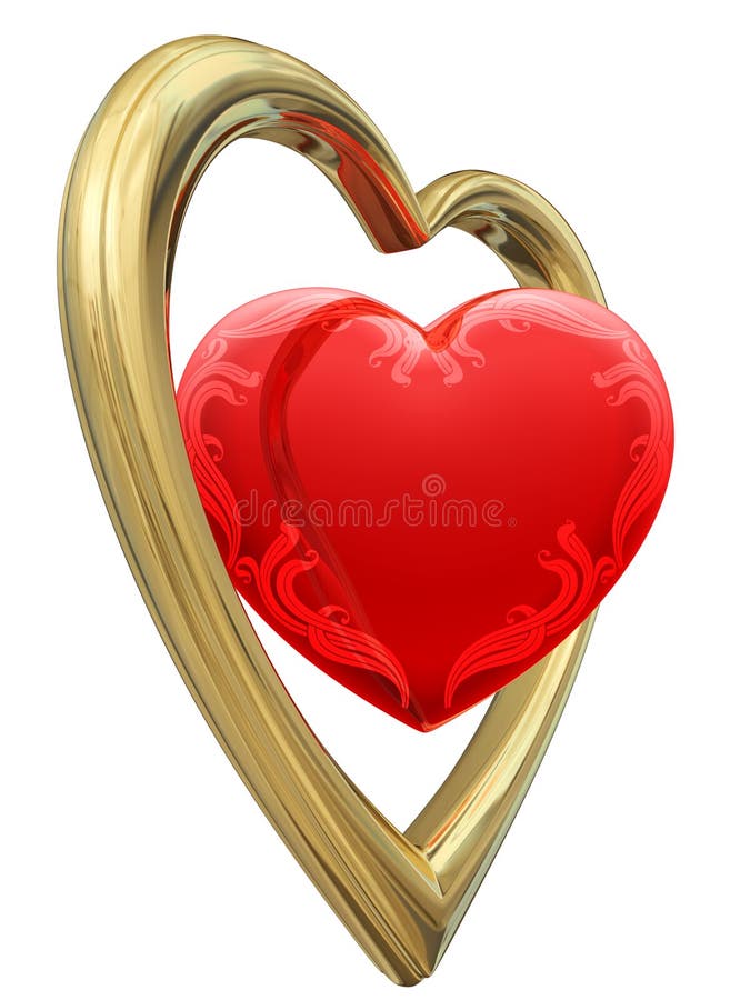 Ruby heart with ornament stock illustration. Illustration of valentines ...
