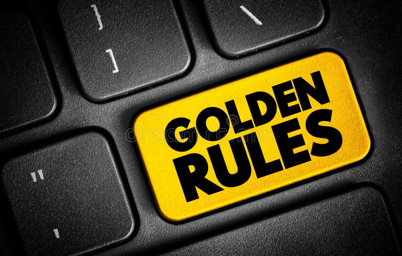 Golden Rules Text Button on Keyboard, Concept Background Stock Photo ...