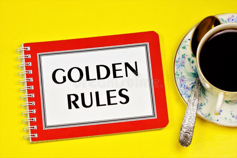 Golden Rules-text Inscription in the Planning Notepad. Stock Image ...