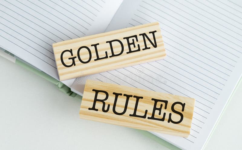 Golden Rules Word Concept on Wooden Cubes Blocks. Stock Photo - Image ...
