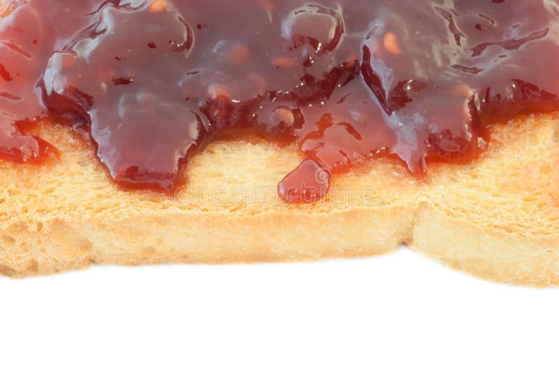 Golden Rusk and Raspberry Jam Stock Image - Image of golden, crisp ...