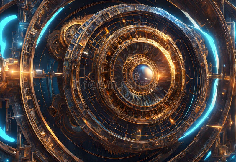 A Golden, Sacred Geometry Dimension Machine. Stock Photo - Image of ...