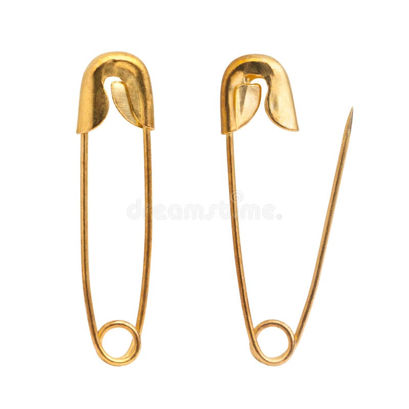 Golden safety pin stock image. Image of accessories, gold - 30504053