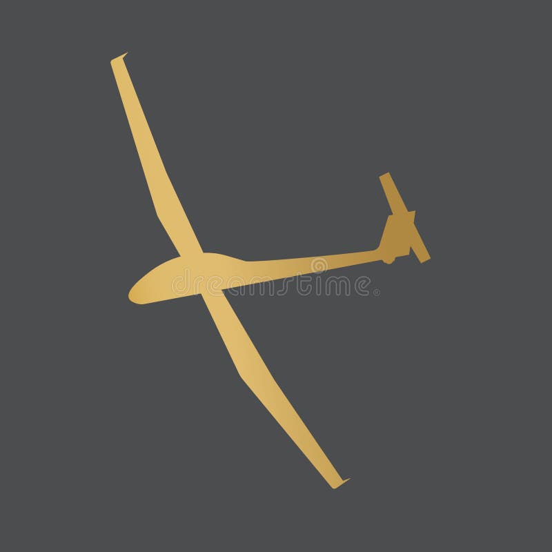 Golden sailplane icon stock vector. Illustration of glide - 175324249