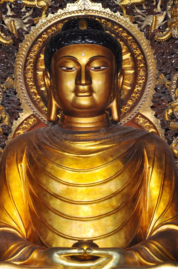 The Golden Sakyamuni Statue Stock Image - Image of lotus, face: 18045579