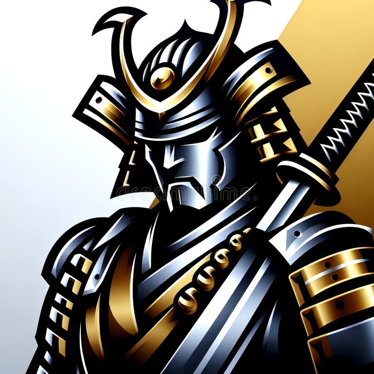 The Golden Samurai stock illustration. Illustration of gaming - 344949205