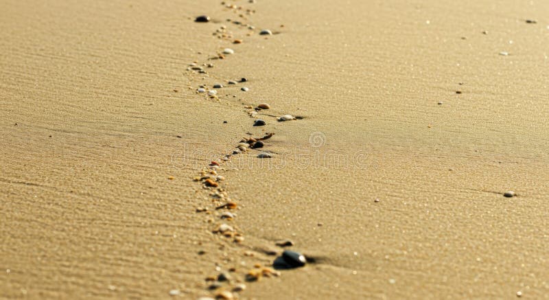 Golden Sand Beach Path with Small Stones Stock Illustration ...