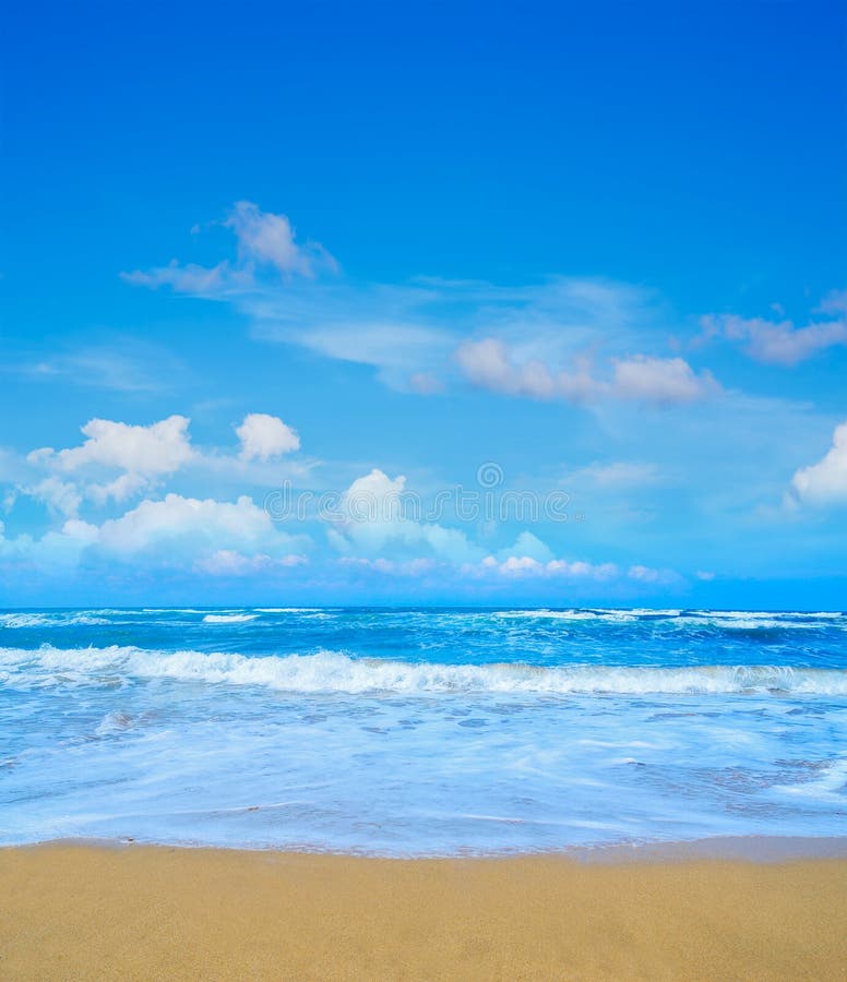Golden Sand and Blue Water in Sardinia Stock Image - Image of sunny ...