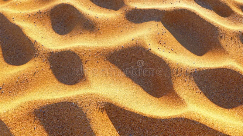 Golden Sand Dunes with Abstract Shadow Patterns in Sunlight Desert ...