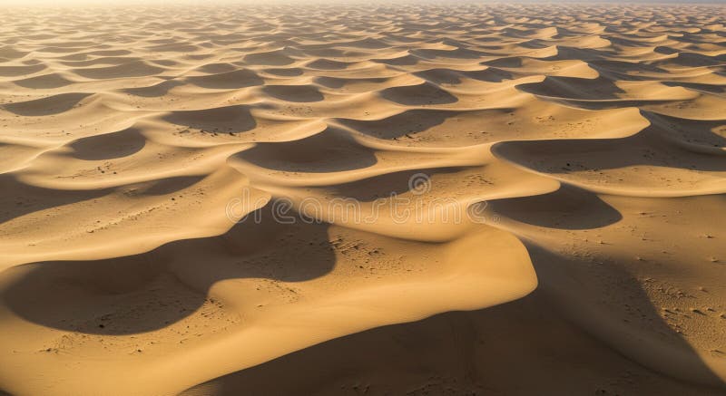 Golden Sand Dunes Stretch Endlessly, Forming Smooth, Undulating ...