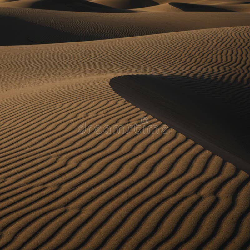 Golden Sand Dunes with Undulating Patterns Create a Mesmerizing Visual ...