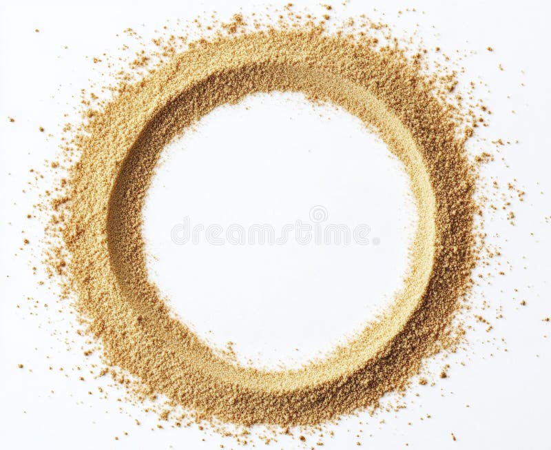 Golden Sand Circle Frame on White Background Stock Illustration ...
