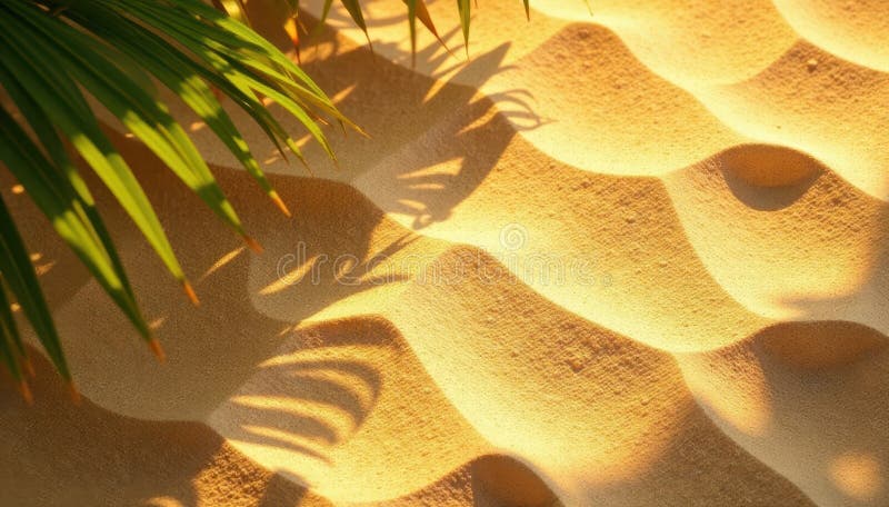Golden Sand, Palm Leaf Shadows Dappled Sunlight, Hot, Summer, Warm ...
