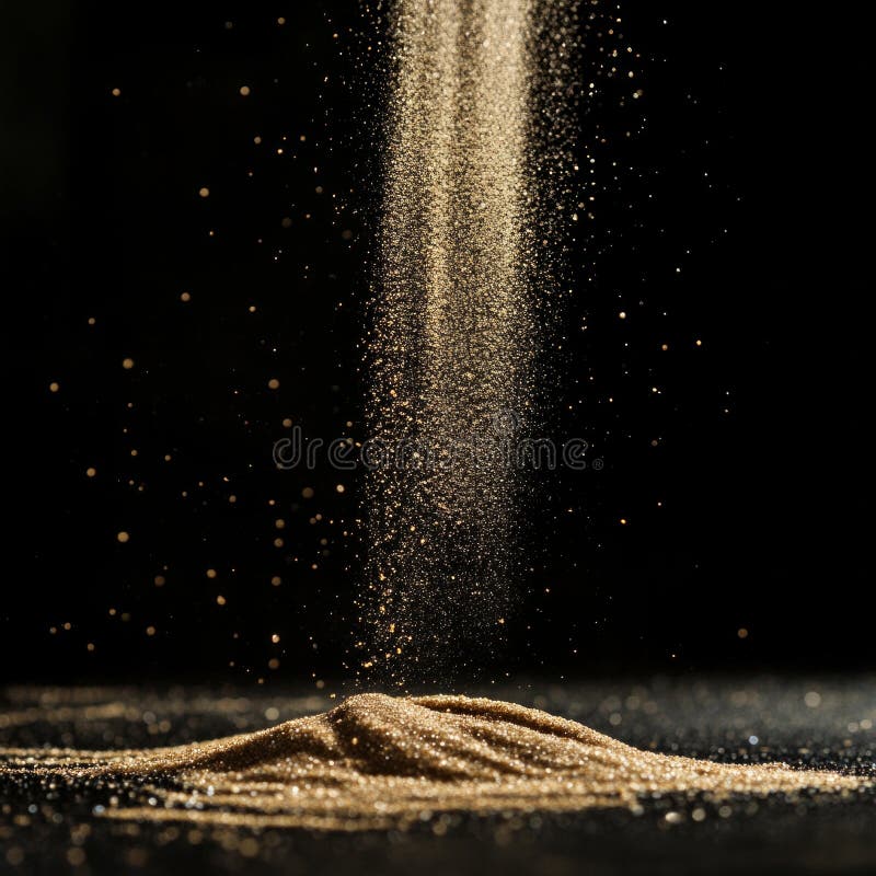 Falling Golden Grains Against Dark Background Stock Photos - Free ...