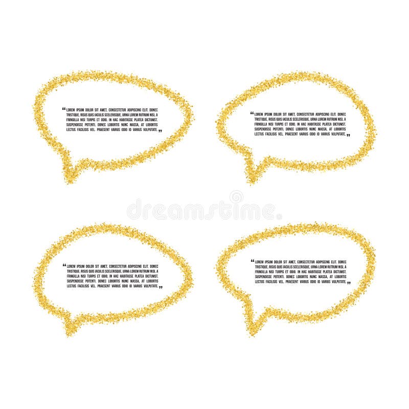 Golden Sand Speech Bubble Icon for Text Quote Stock Vector ...