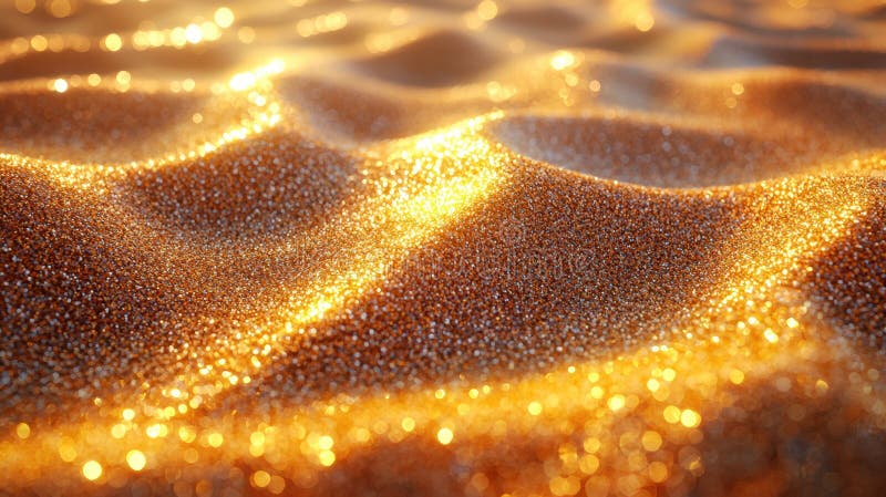 Golden Sand Texture with Fine Grains and Sparkling Highlights Stock ...