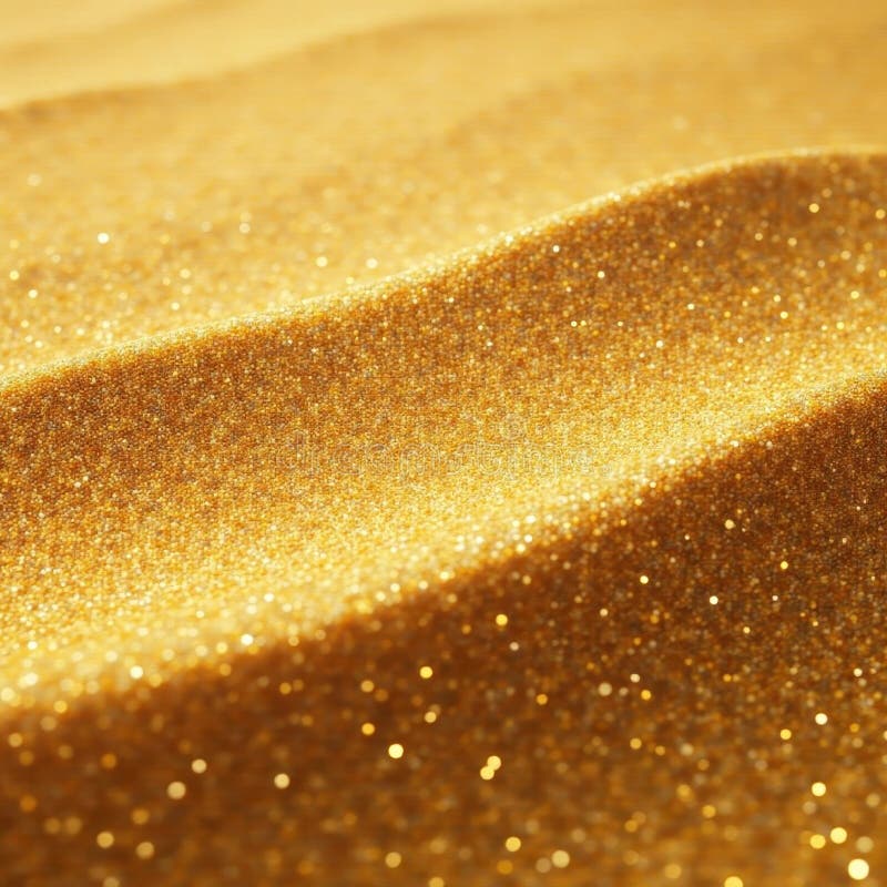 Golden Sand Texture, Fine Grains, Sunlight Gleam, View, Closeup Stock ...
