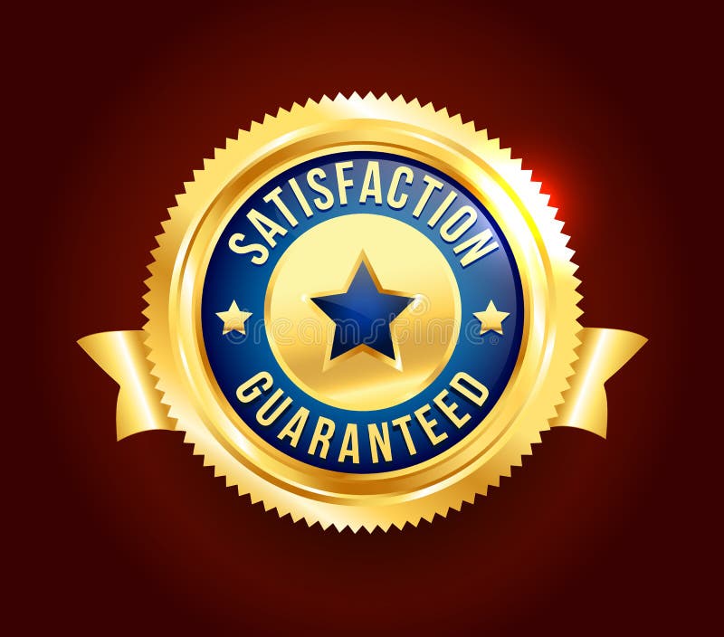 Golden Satisfaction Guaranteed Badge Stock Vector - Illustration of ...