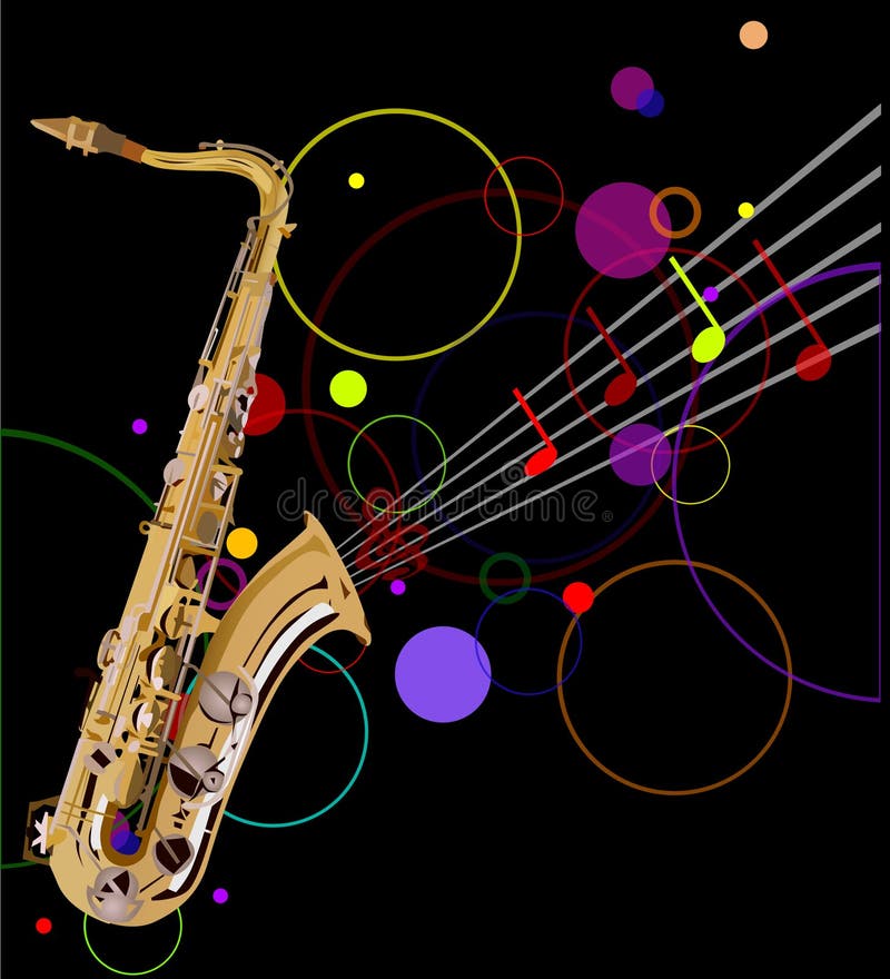Colorful Saxophone with Composed Music Elements Stock Vector ...