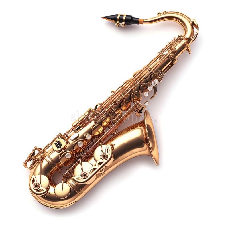 Saxophone Isolated on White Background. Music Concept Stock ...