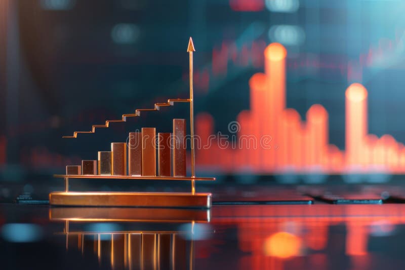 Golden Scale Balancing an Arrow and a Bar Graph Representing Stock ... Golden Scale Balancing an Arrow and a Bar Graph Representing Stock ...