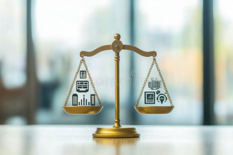 A Golden Scale Holds Icons Representing Data Analysis and E-commerce ...