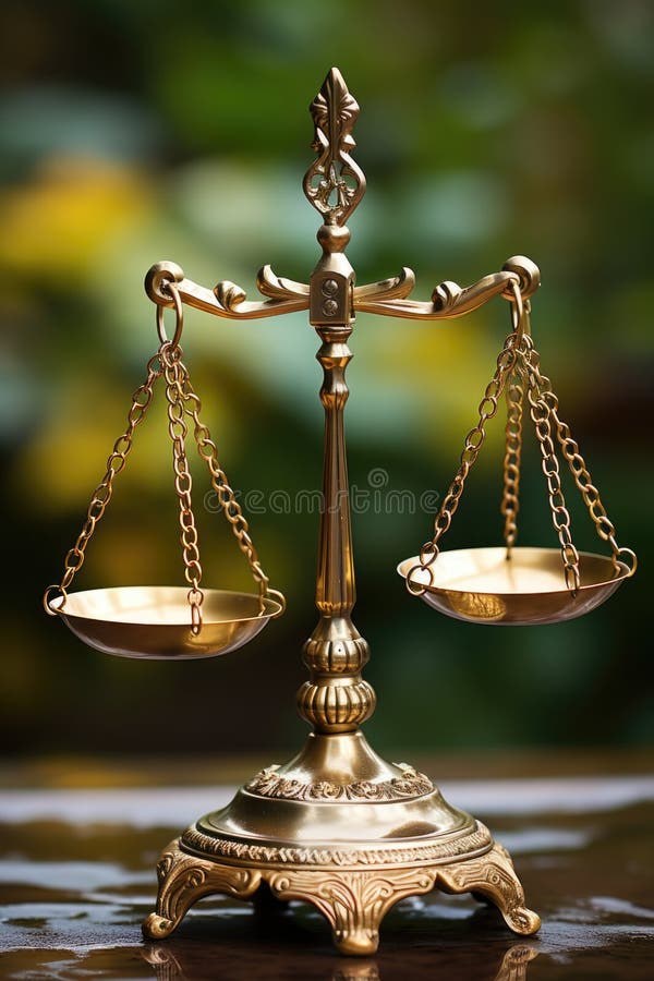 A Golden Scale with Two Scales on it. Generative AI Image. Stock ...