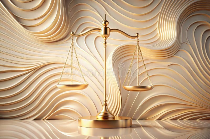 Golden Scales of Justice an Elegant Abstract Composition of Balance and ...