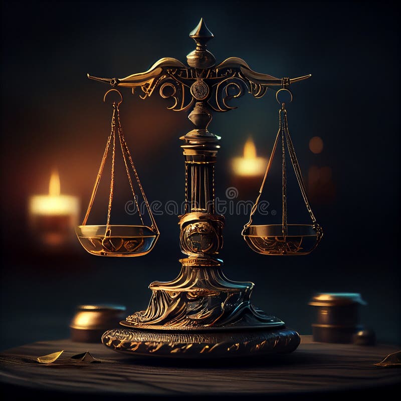 Golden Scales of Justice,generative Ai Stock Illustration ...