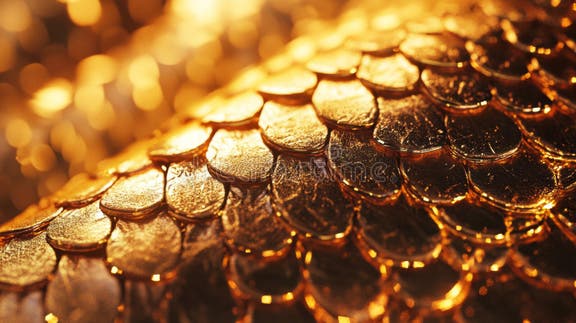 Golden Scales Texture Background Stock Illustration - Illustration of ...