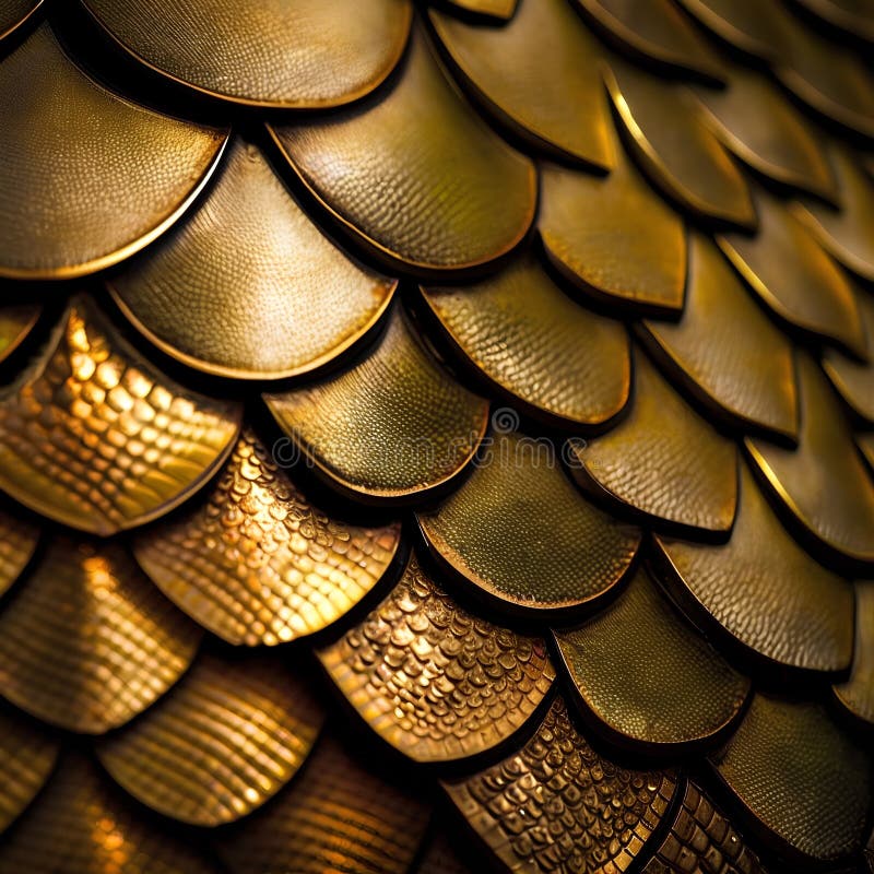 Golden Scales Texture, Close Up. Abstract Background and Texture Stock ...