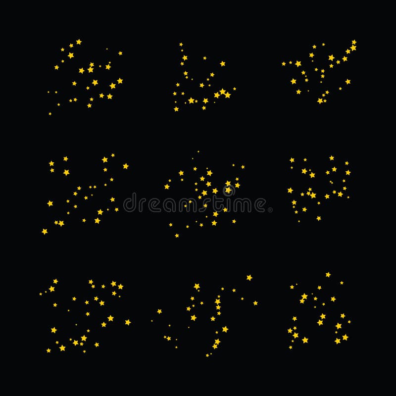 Golden Scattered Stars on Sky Spread Icon Flat Design Vector ...