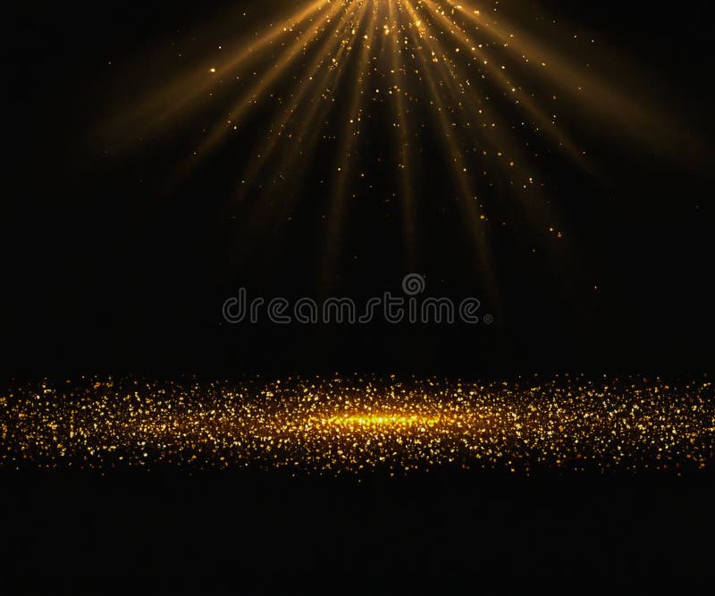 Golden Scene with Light Rays Effect Stock Illustration - Illustration ...