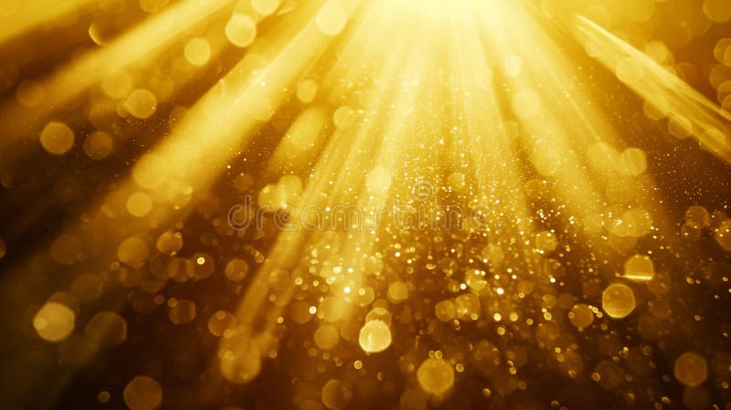 Golden Scene with Light Rays Effect. Generative Ai Stock Illustration ...