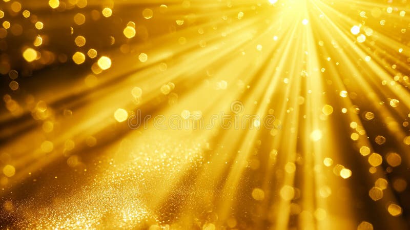 Golden Scene with Light Rays Effect. Generative Ai Stock Illustration ...
