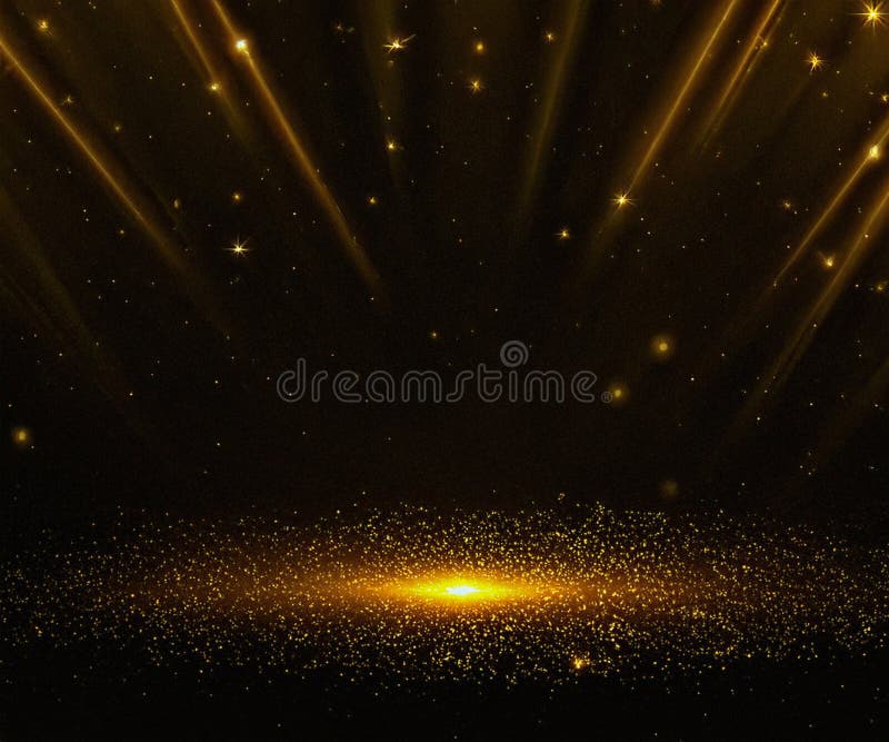 Golden Scene with Light Rays Effect Stock Illustration - Illustration ...
