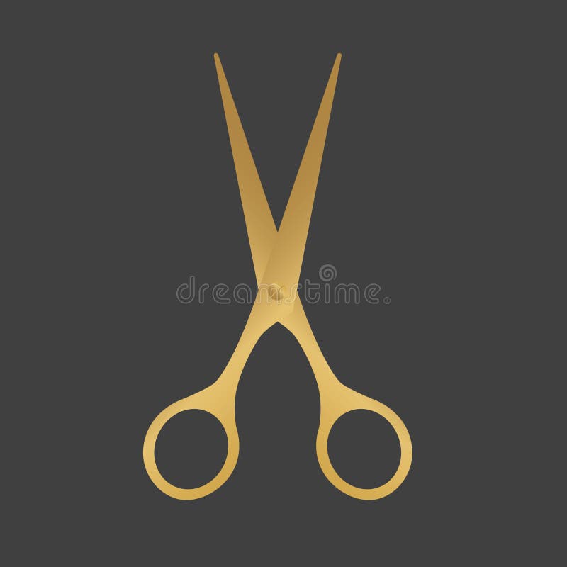 Golden Scissors Design Vector Illustration Stock Vector - Illustration ...