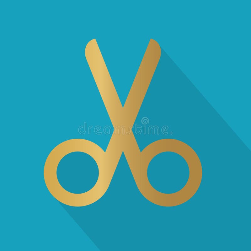Golden scissors icon stock vector. Illustration of symbol - 162402399