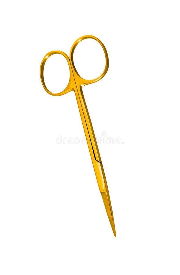 Golden Scissors Isolated on White Stock Photo - Image of professional ...