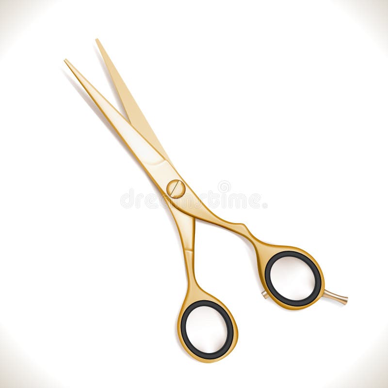 Golden Scissors Design Vector Illustration Stock Vector - Illustration ...