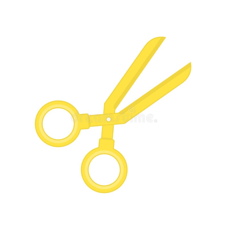 Golden Scissors Simple Style. Stock Vector - Illustration of hairstyle ...