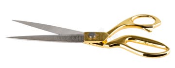 Golden Scissors on White Background Stock Photo - Image of path, tool ...