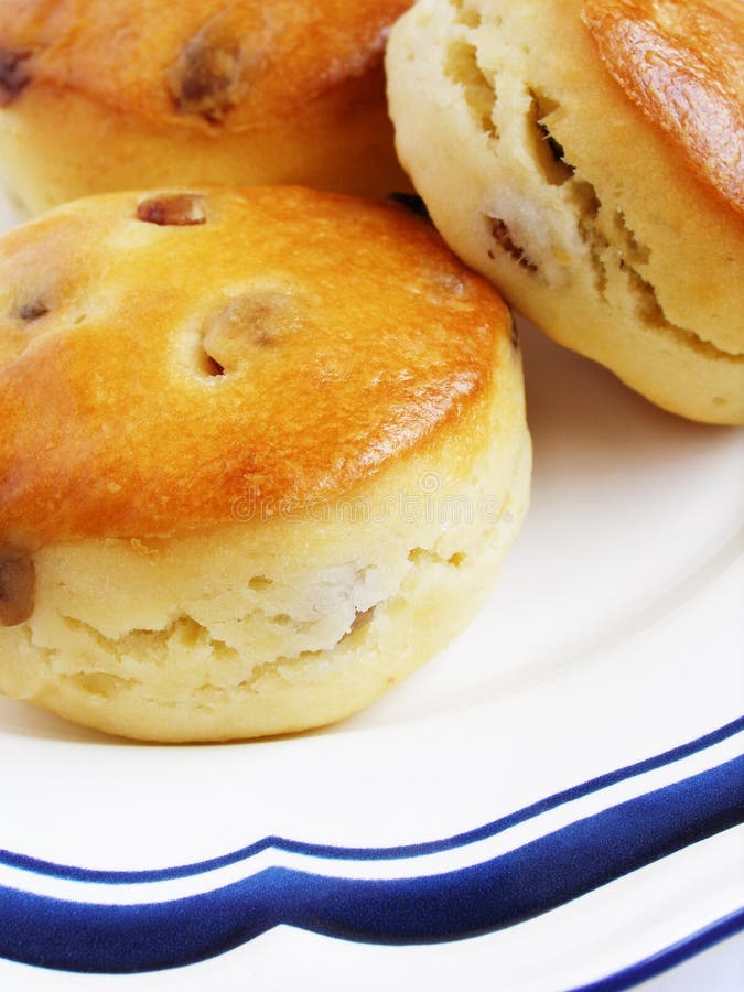 Golden scones with sultana stock image. Image of bake - 5930161
