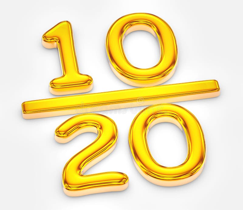 Golden Score of Ten Out of Twenty Illustration Stock Illustration ...