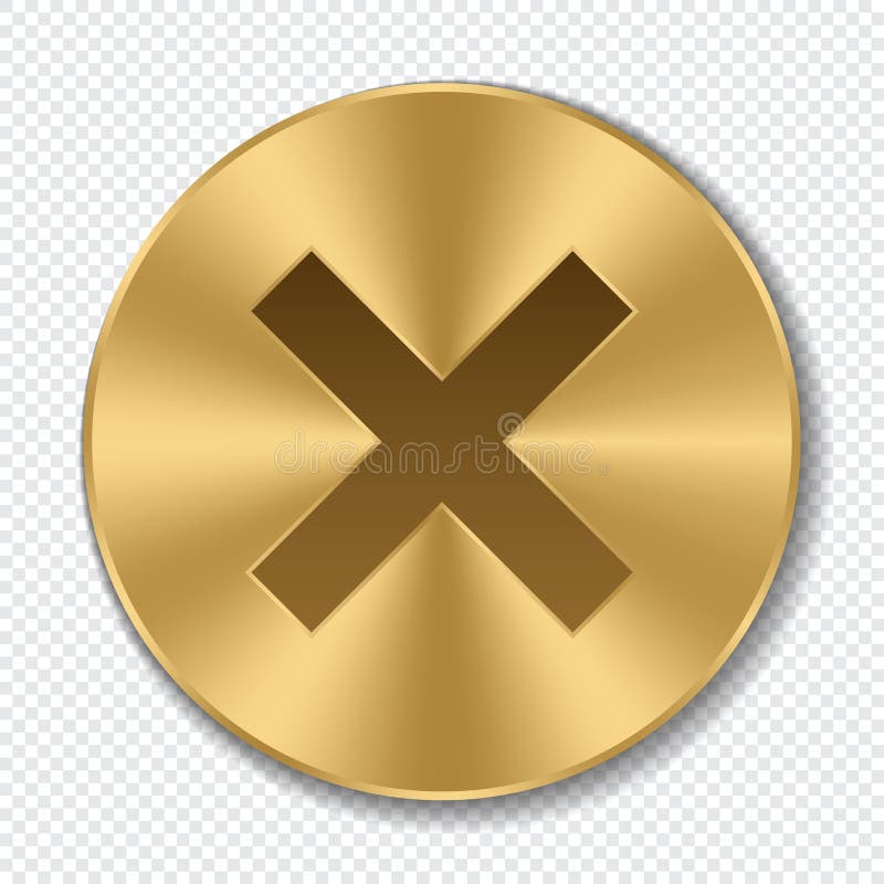 Golden Head. Realistic Metal Screw. Top View Head of Stock Vector ...