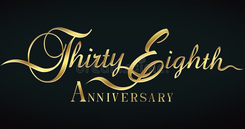 38 Anniversary in Gold Letters Isolated on Transparent Background Stock ...