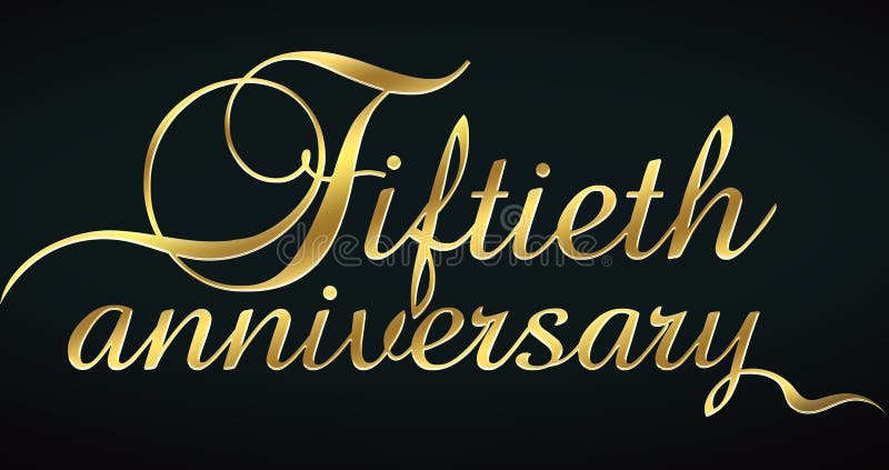 50 Anniversary in Gold Letters Isolated on Transparent Background Stock ...