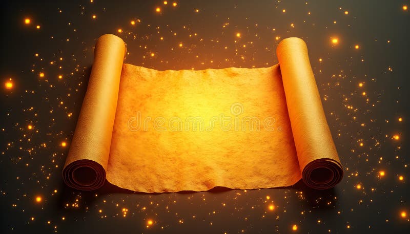 A Golden Scroll Mysteriously Unfurling To Reveal a Dynamic and Vibrant ...
