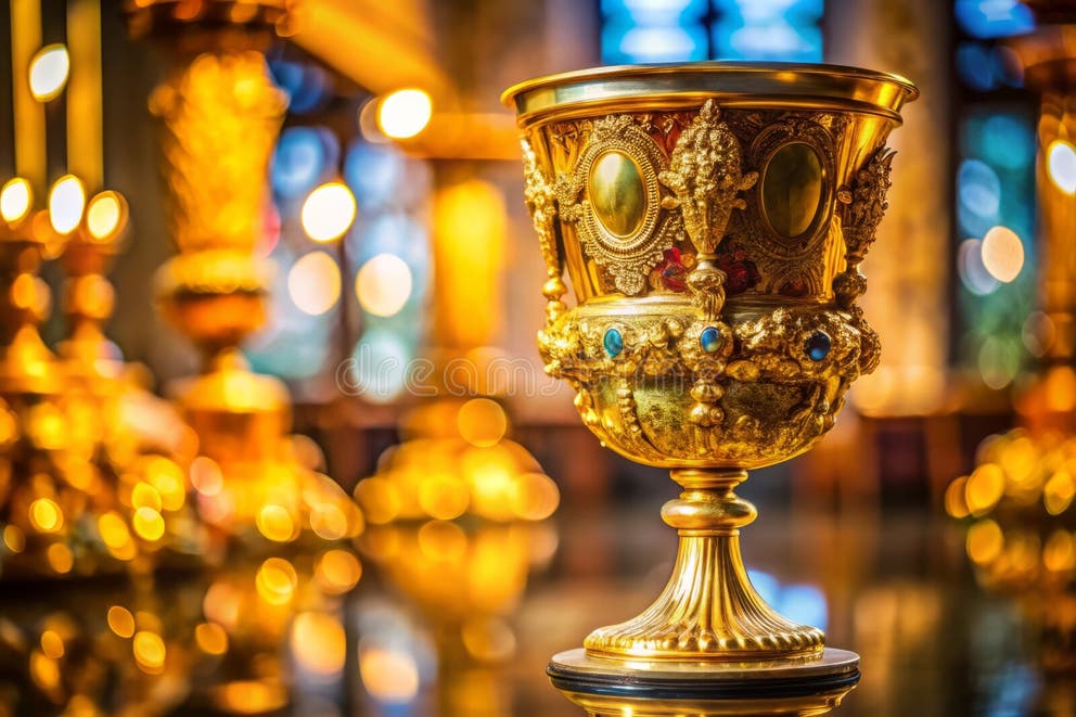 Golden Sculpted Cup a Masterful Composition Utilizing the Rule of ...